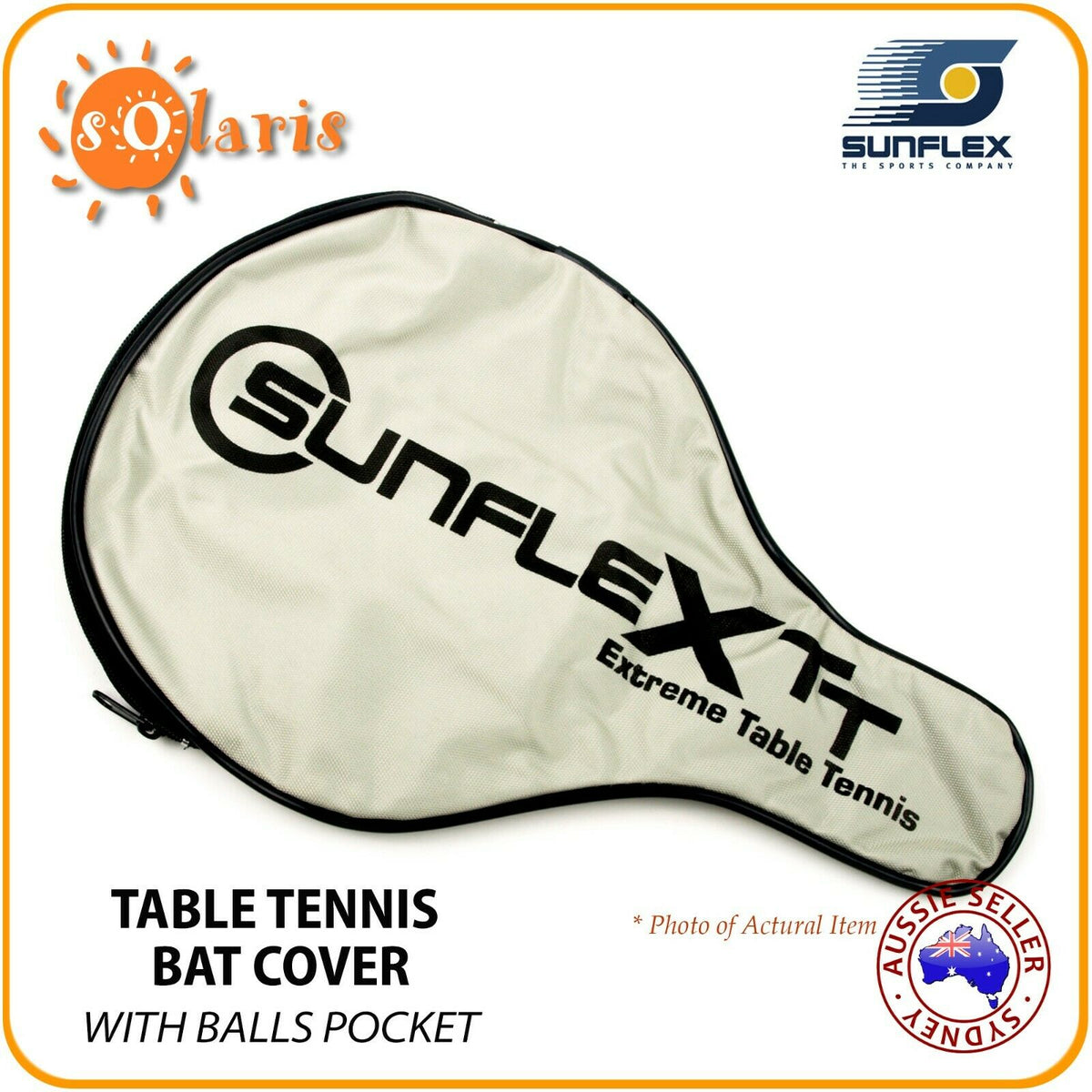 SUNFLEX BAT SAFE Table Tennis Bat Cover with Ball Pocket Nylon Full Ra ...