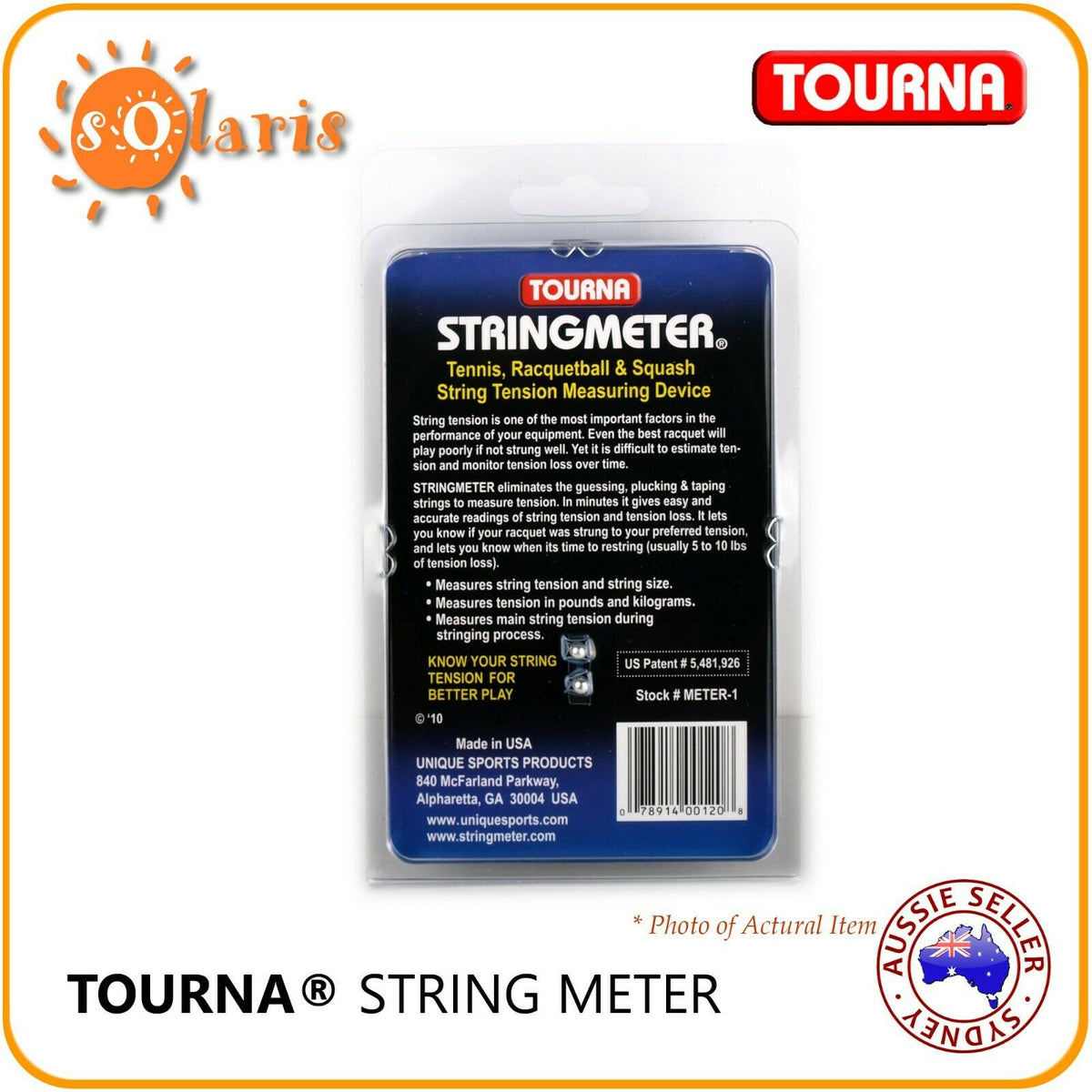 TOURNA STRINGMETER Tennis Racquet String Tension Measuring Device ...