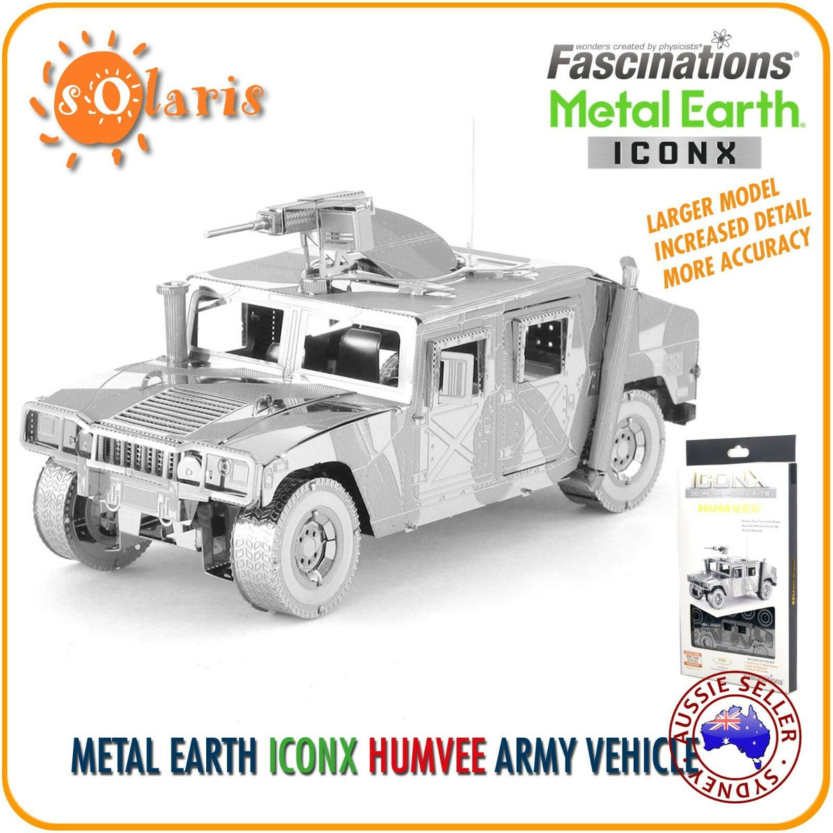 Fascinations Metal Earth ICONX HUMVEE US ARMY VEHICLE 3D Laser Cut Met ...