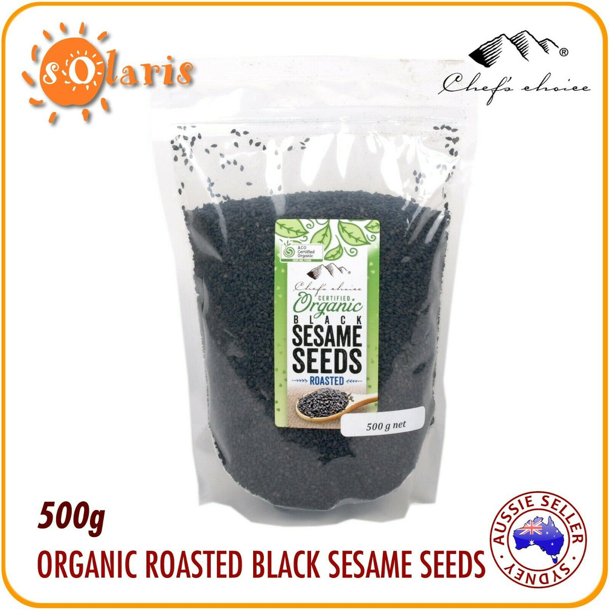 1 KG Chef's Choice Certified Organic Roasted BLACK Sesame Seeds (2x500 ...