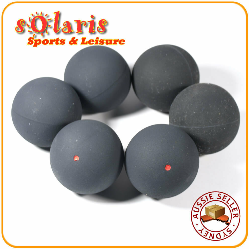 6 x RED Dot Squash Balls Generic Non-Branded High Quality Rubber ...