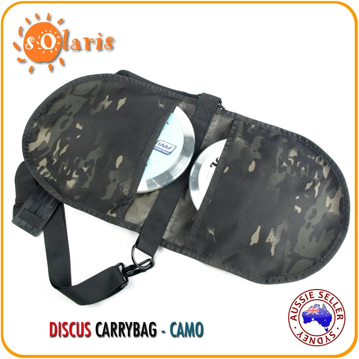 Heavy Duty 2 Discus Carry Bag with Shoulder Strap - CAMO – Solaris ...